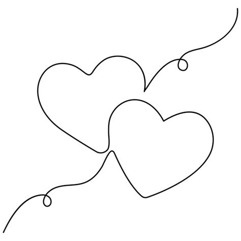 Premium Vector Heart Single Line Art Continuous One Line Drawing Of