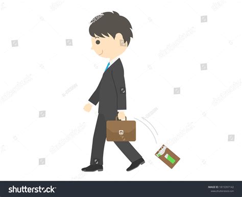 Illustration Man Dropping Pass Case Stock Vector Royalty Free