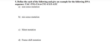 Solved Define The Each Of The Following And Give An Example
