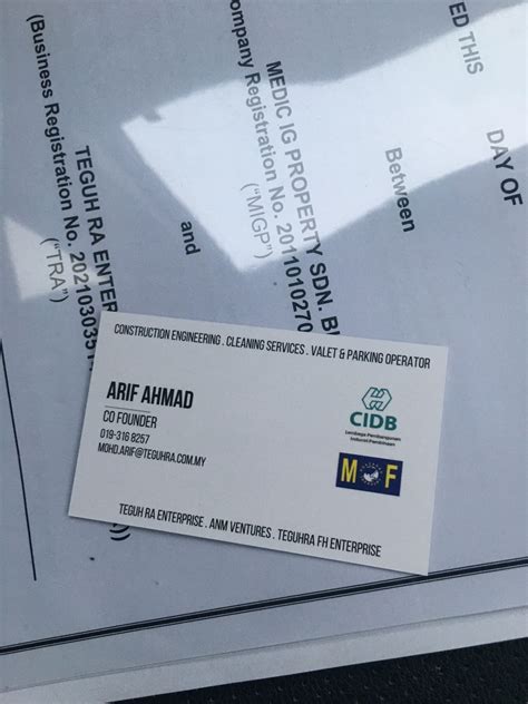 Here My Business Card Anything You May Reach Me Out ☺️☺️ Mohd Arif Ahmad