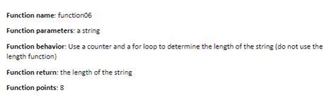 Solved Function Name Function06 Function Parameters A