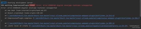 Vue运行npm Run Dev的时候出现：error Error0308010cdigital Envelope Routines
