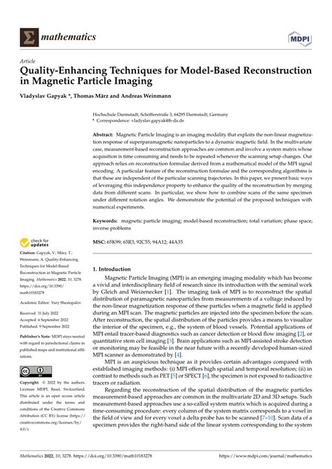 Pdf Quality Enhancing Techniques For Model Based Reconstruction In