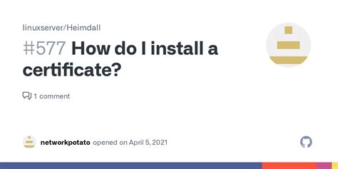 how do i install a certificate · issue 577 · linuxserver heimdall