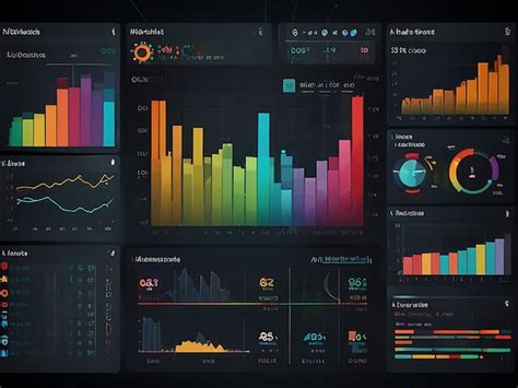 A Futuristic Digital Dashboard Displaying Various Data Visualizations