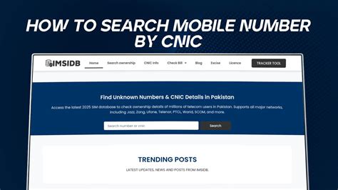 How To Search Mobile Number By CNIC IMSIDB SIM Check Number