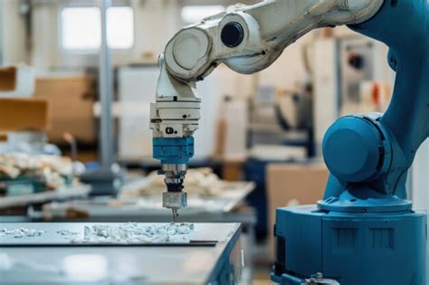 Industrial Robotic Arm Performing A Precision Task Premium Ai Generated Image