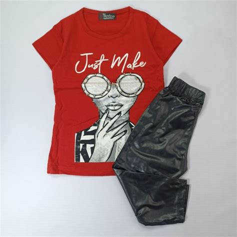 کمدا قیمت و خرید تیشرت شلوار دختر عینک رنگ قرمز سایز ️