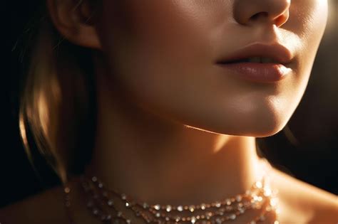 Premium Ai Image Female Face Lips And Chin Femininity Generative Ai