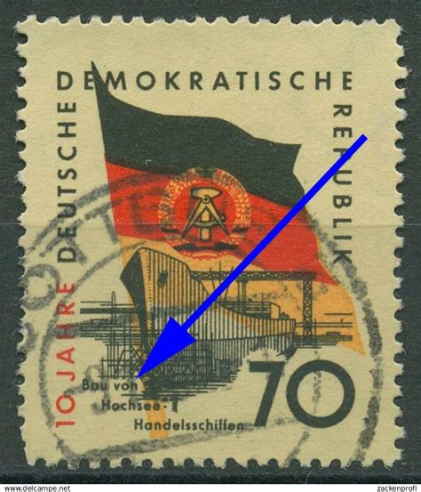 Ddr Ddr 1959 10 Jahre Ddr Mit Plattenfehler 730 F 46 Gestempelt