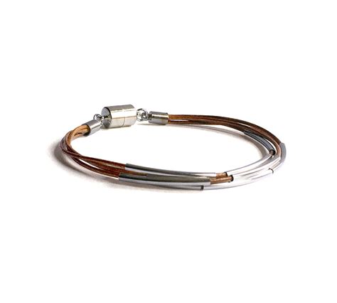 Copper Leather Bracelet With Silver Bars Baubles And Trinkets
