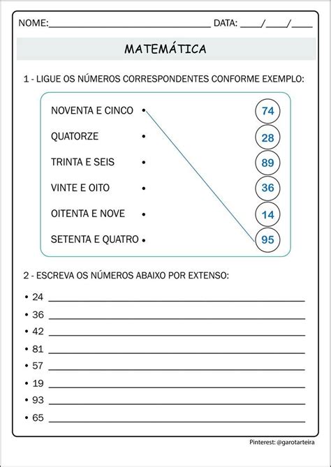 Atividade Pronta Numerais Por Extenso Lucox Cl
