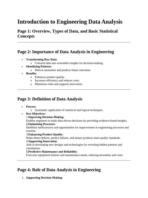 Introduction To Engineering Data Analysis 2 Pdf Statistics Level
