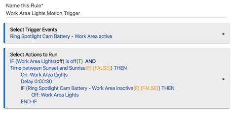 Conditional Motion Light Trigger 📐 Rule Machine® Hubitat