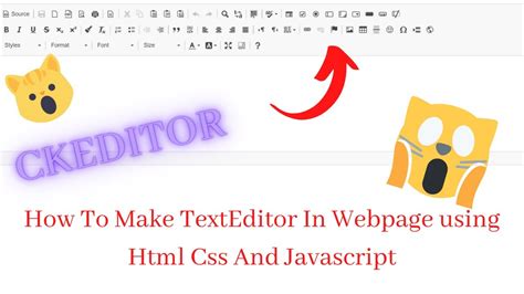 How To Make Texteditor In Webpage Using Html Css And Javascript Ckeditor Youtube