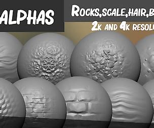 Zbrush Alpha Tree Bark Set For Free