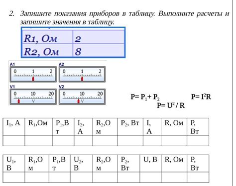 Запишите показания приборов в таблицу Выполните расчеты изапишите значения в таблицу даю 50
