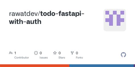 Github Rawatdevtodo Fastapi With Auth