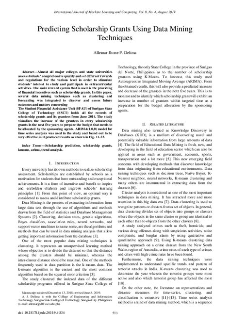 Pdf Predicting Scholarship Grants Using Data Mining Techniques