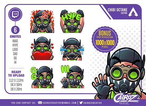 Chibi Octane Apex Legends Twitch Emotes Octane Apex Legends Twitch