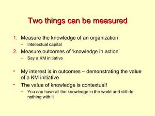 Measuring The Value Of KM PPT Business Administration Business