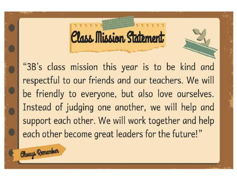Class Mission Statement Pdf