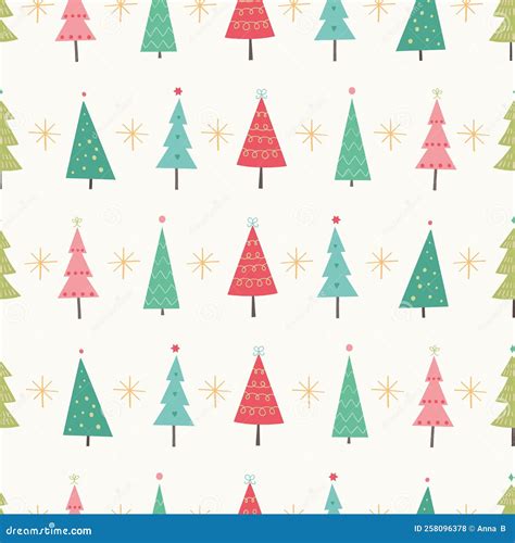 Christmas Tree Pattern Background Vector Festive Illustration Stock Vector Illustration Of