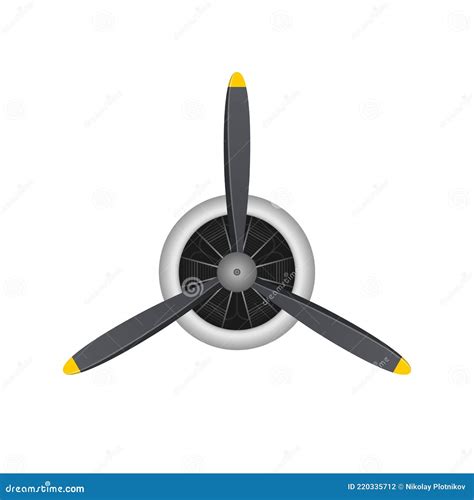 Plane Blade Propeller Isolated On White Background Vintage Airplane Propeller With Radial