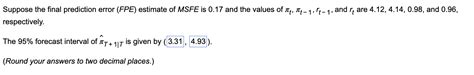 Solved Suppose The Final Prediction Error FPE Estimate Of Chegg