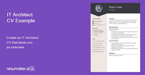 It Architect Cv Sample And Guide Entry Level And Senior Jobs