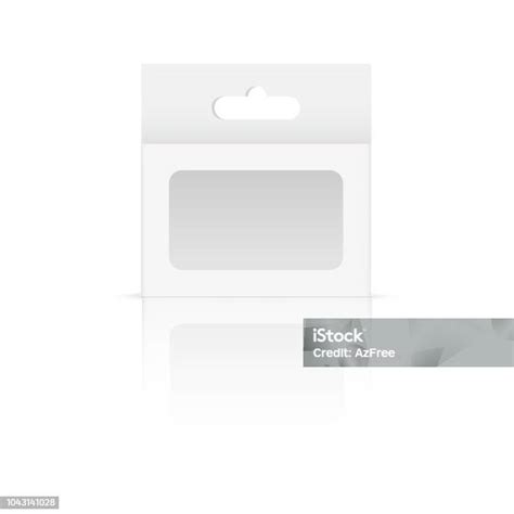 화이트 제품 패키지 박스와 함께 걸어 슬롯 그리고 플라스틱 창 비웃는 다 벡터 0명에 대한 스톡 벡터 아트 및 기타 이미지 0명 3차원 형태 공란 Istock