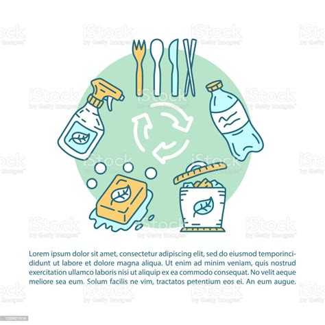 제로 폐기물 문서 페이지 벡터 템플릿입니다 브로셔 잡지 선형 아이콘과 텍스트 상자소책자 디자인 요소 폐기물 관리 인쇄 디자인 텍스트 공간이 있는 개념 그림 0에 대한 스톡