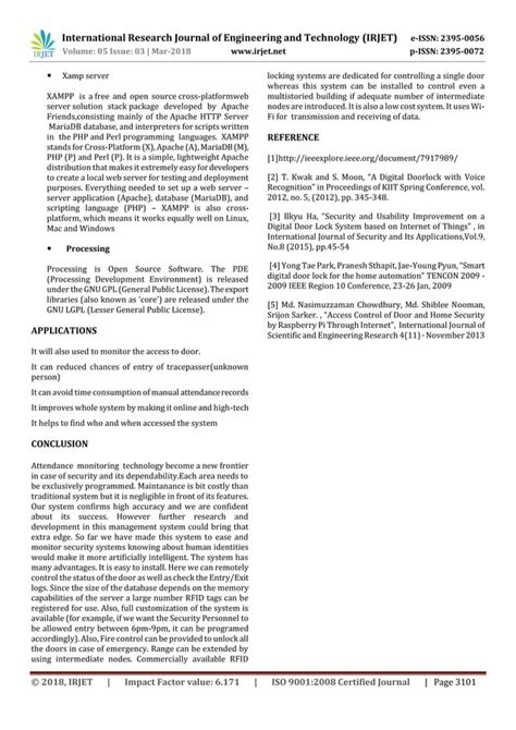 Irjet Arduino Based Entrance Monitoring System Using Rfid And Real