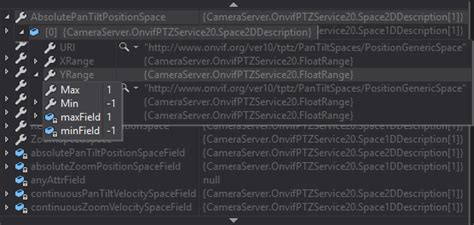 C How To Get Real Ptz Minmax Values Of An Onvif Ip Camera Stack Overflow
