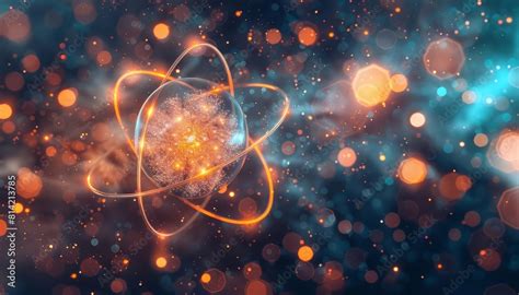 Showcase A Theoretical Model Of An Atom With A Nucleus At Its Center Surrounded By Electron