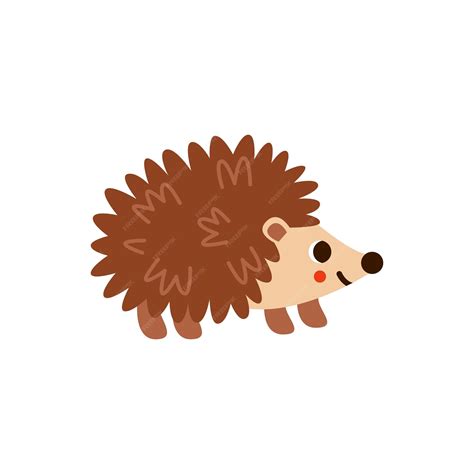 만화 귀여운 고슴도치의 벡터 일러스트 레이 션 흰색 배경에 고립 프리미엄 벡터