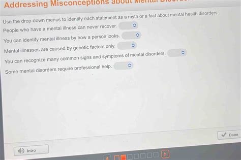 Solved Addressing Misconceptions About Ment Use The Drop Down Menus To Identify Each Statement