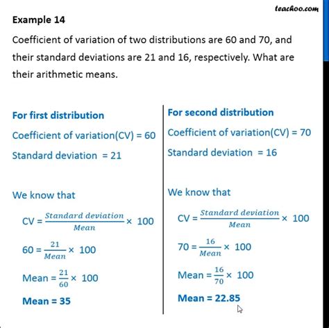 Coefficient Of Variation Example
