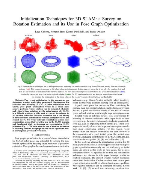 Pdf Initialization Techniques For 3d Slam A Survey On Rotation