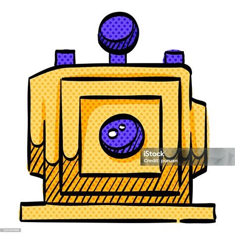 대형 카메라 하프 톤 아이콘 손으로 그린 컬러 벡터 일러스트 레이 션 건축에 대한 스톡 벡터 아트 및 기타 이미지 건축 겉창 낙서 드로잉 Istock