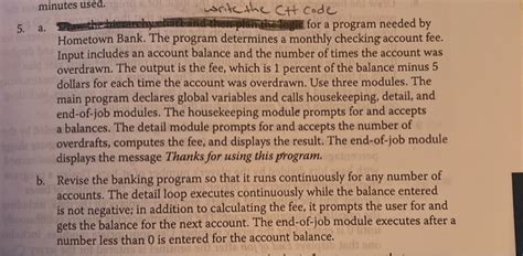 Solved Minutes Used Write The Ctt Code A Raw The Chegg Com