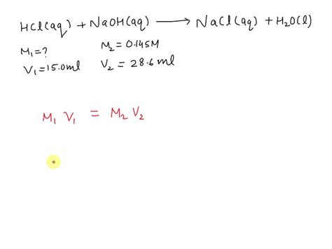 Solved What Is The Molarity Of An Hcl Solution If 15 0 Ml Hcl Solution Is Titrated With 28 6 Ml