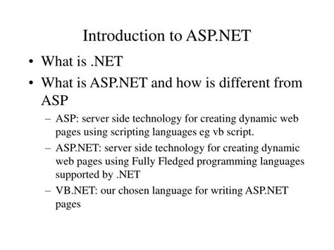 ppt introduction to asp powerpoint presentation free download id 4370942