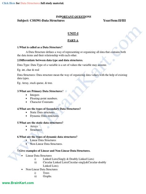 320 Cs8391 Data Structures Important Questions Pdf Queue