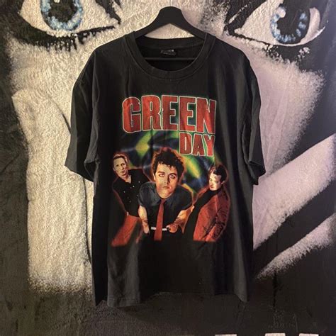 Vintage Green Day Bootleg Tee Super Big Band Graphic Depop
