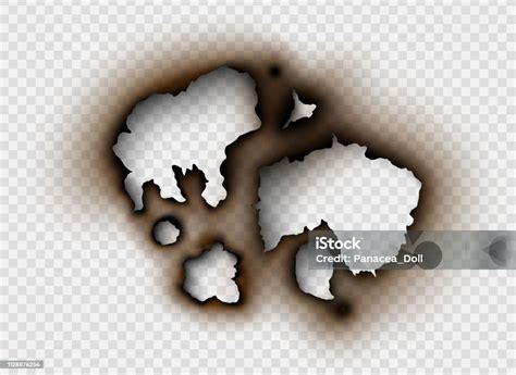 찢어진된 종이 찢어진 설정된 구멍 탄 및 투명 한 배경에서 불꽃 3차원 형태에 대한 스톡 벡터 아트 및 기타 이미지 3차원 형태 가장자리 갈색 Istock