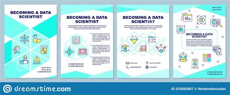 Becoming Data Scientist Brochure Template Stock Vector Illustration Of Leaflet Report 253083807