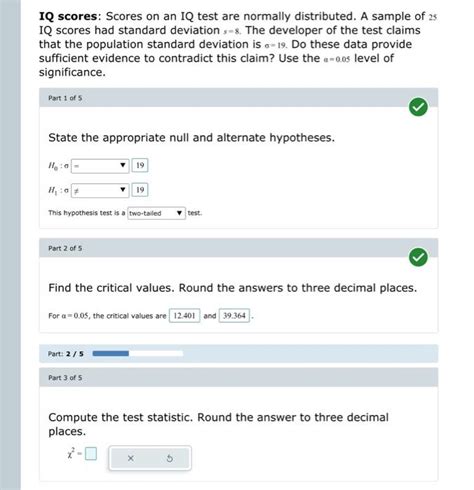 Solved Iq Scores Scores On An Iq Test Are Normally