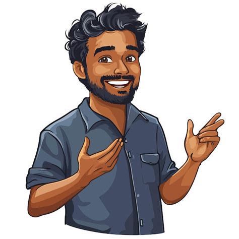 Joyful South Indian Man Vector Illustration Premium Ai Generated Vector
