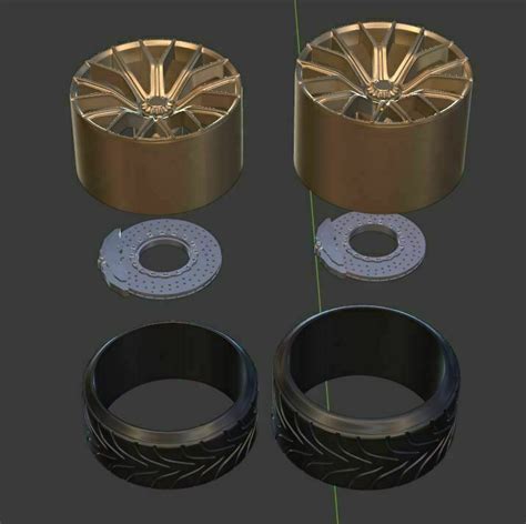 Download File Gt8 Wheel Set Front And Rear For Diecast And Modelkits